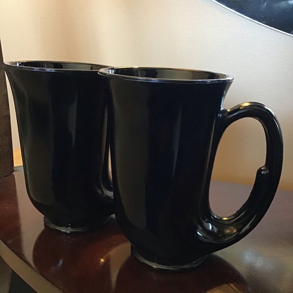 Indiana Glass | Dining | Vintage Tiara Horn Black Indiana Glass Mugs ...